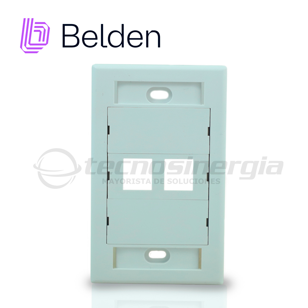 PLACA DE PARED BELDEN AX106619 MEDIAFLEX 2 PUERTOS COMPATIBLE CON JACK ...
